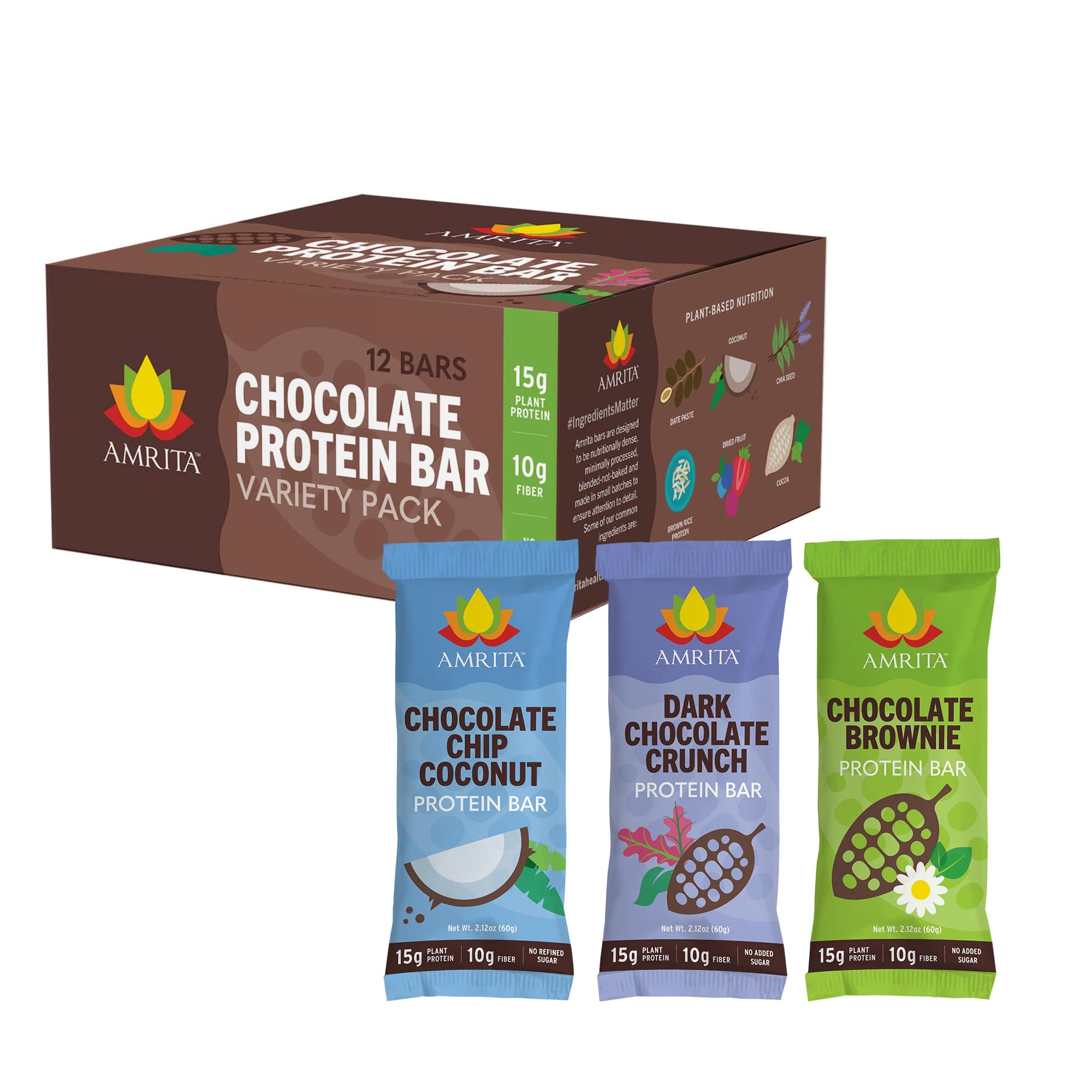 Amrita High Protein Chocolate Variety Pack Bars – Amrita Health Foods